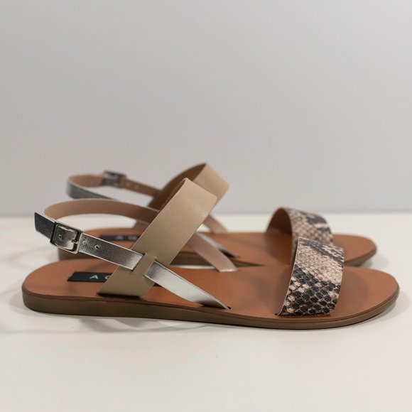 Aqua | Shoes | Aqua Sam Snake Print Strappy Sandals | Poshmark